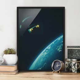 Bilderwelten Bild mit Rahmen Retro Collage - Roadtrip im All