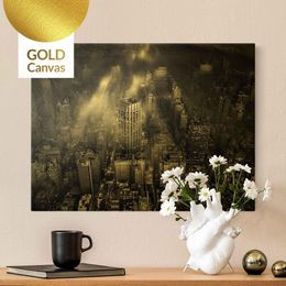 Bilderwelten Leinwandbild - Querformat Sonnenlicht &uuml;ber New York City
