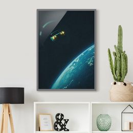 Bilderwelten Bild mit Rahmen Retro Collage - Roadtrip im All