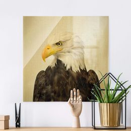 Bilderwelten Glasbild Tiere Motiv schwarz weiss Glas Wandbild - Seeadler Sokrates - V&ouml;gel Kinderzimmer Baby M&auml;dchen Jungen