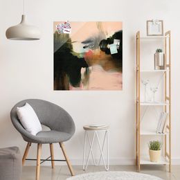 Bilderwelten Glasbild originell Abstrakt beige Glas Wandbild - Tiefer Bach - Deko Wohnzimmer Schlafzimmer