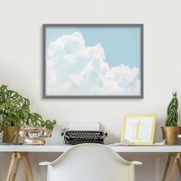 Bilderwelten Bild mit Rahmen Wei&szlig;e Wolken im Himmelblau