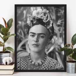 Bilderwelten Bild mit Rahmen Frida Kahlo Foto Portrait mit Blumenkrone