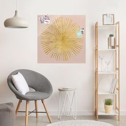 Bilderwelten Glasbild originell Illustration rosa Glas Wandbild - Sonnendurchbruch - Deko Wohnzimmer Schlafzimmer