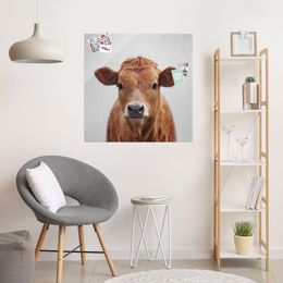 Bilderwelten Glasbild Tiere Motiv schwarz weiss Glas Wandbild - Kuh Kathrin - Deko Kinderzimmer Baby M&auml;dchen Jungen