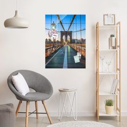 Bilderwelten Glasbild Morgenblick von der Brooklyn Bridge