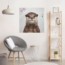 Bilderwelten Glasbild Tiere Motiv schwarz weiss Glas Wandbild - Otter Oswald - Deko Kinderzimmer Baby M&auml;dchen Jungen