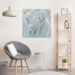 Bilderwelten Glasbild Blumen modern blau Glas Wandbild - Luftige Bl&uuml;ten - Deko Wohnzimmer Schlafzimmer