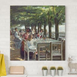 Bilderwelten Leinwandbild - Quadrat Max Liebermann - Terrasse des Restaurants Jacob