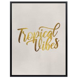Bilderwelten Leinwandbild - Hochformat Gold - Tropical Vibes