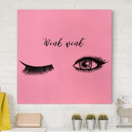 Bilderwelten Leinwandbild - Quadrat Wimpern Chat - Wink