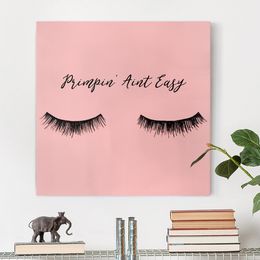 Bilderwelten Leinwandbild - Quadrat Wimpern Chat - Primpin'