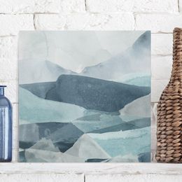 Bilderwelten Leinwandbild originell Abstrakt Aquarell Leinwanddruck - Wogen in Blau IV - Wandbild XXL Wohnzimmer Schlafzimmer