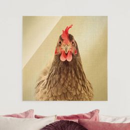 Bilderwelten Glasbild Henne Henriette