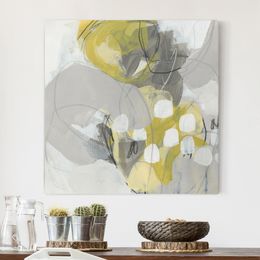 Bilderwelten Leinwandbild originell Abstrakt Kunstdruck Leinwanddruck - Zitronen im Nebel IV - Wandbild XXL Wohnzimmer Schlafzimmer