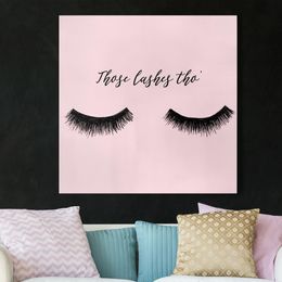 Bilderwelten Leinwandbild - Quadrat Wimpern Chat - Lashes