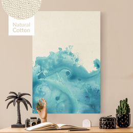 Bilderwelten Leinwandbild - Hochformat Welle Aquarell T&uuml;rkis I