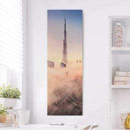 Bilderwelten Leinwandbild - Hochformat Himmlische Skyline von Dubai