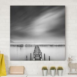 Bilderwelten Leinwandbild - Quadrat Der alte Pier