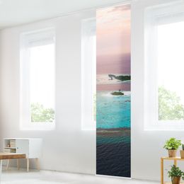 Bilderwelten Schiebegardine Strand Motiv Klett oder Keder blau - Paradies im Ozean - Landschaft Schiebevorhang Wohnzimmer Schlafzimmer