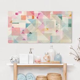 Bilderwelten Leinwandbild Pastellfarbene Dreiecke