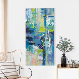 Bilderwelten Leinwandbild Sequenz in blau und gr&uuml;n