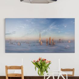 Bilderwelten Leinwandbild - Querformat Dubai &uuml;ber den Wolken