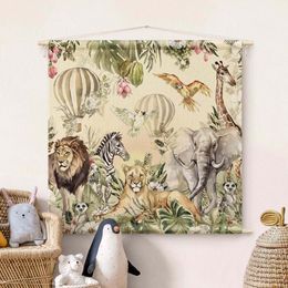 Bilderwelten Wandteppich Aquarell Savannen Tiere