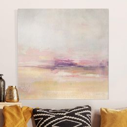 Bilderwelten Leinwandbild Strand modern Aquarell beige - Licht und Wasser - Sonnenuntergang XXL Wohnzimmer Schlafzimmer