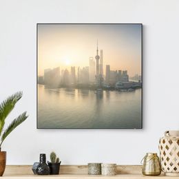 Wechselbild Pudong bei Sonnenaufgang
