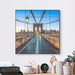 Wechselbild Morgenblick von der Brooklyn Bridge