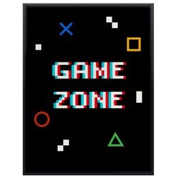 Bilderwelten Leinwandbild Pixel Spruch Game Zone