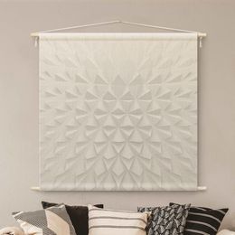 Bilderwelten Wandteppich weiss Abstrakt 3D-Effekt - Geometrisches Muster 3D Effekt - Wandbild Jugendzimmer