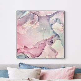 Wechselbild Aquarell Pastell Rosa mit Gold