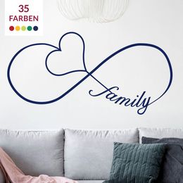 Bilderwelten Wandtattoo Spr&uuml;che modern selbstklebend Wandaufkleber - Infinity Family - Herz Wohnzimmer Schlafzimmer