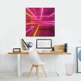 Bilderwelten Leinwandbild Pinke Neonstreifen