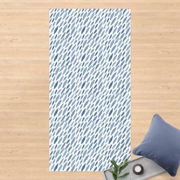 Vinylteppich Aquarell Regen in Indigo klein und gro&szlig;