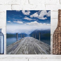 Bilderwelten Leinwandbild Natur modern 3D-Effekt blau - Nelson Lakes National Park - Himmel XXL Wohnzimmer Schlafzimmer