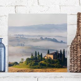 Bilderwelten Leinwandbild Natur Motiv Kunstdruck blau - Landgut in der Toskana - Landschaft XXL Wohnzimmer Schlafzimmer