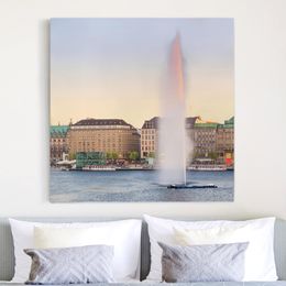 Bilderwelten Leinwandbild - Quadrat Hamburger Alster