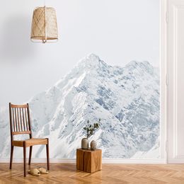 Bilderwelten Fototapete Wei&szlig;e Berge Landschaft Berg Wohnzimmer Vliestapete inkl. Kleister oder selbstklebend