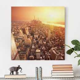 Bilderwelten Leinwandbild - Quadrat Goldene Stadt