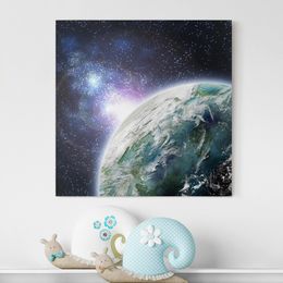 Bilderwelten Leinwandbild - Quadrat Galaxy Light