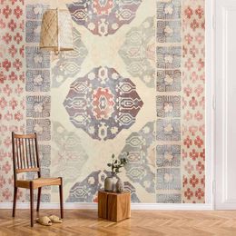 Bilderwelten Fototapete Persisches Vintage Muster in Indigo Stil Orientalisch,Stil Shabby,Muster Wohnzimmer Vliestapete inkl. Kleister oder selbstklebend