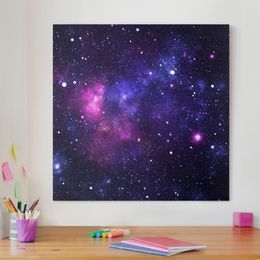 Bilderwelten Leinwandbild Himmel modern Kunstdruck violett - Galaxie - Himmel XXL Jugendzimmer
