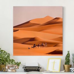 Bilderwelten Leinwandbild Natur Motiv Kunstdruck orange - Namib Desert - W&uuml;ste XXL Wohnzimmer Schlafzimmer