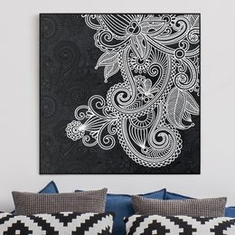 Bilderwelten Leinwandbild - Quadrat Gothic Ornament