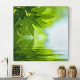 Bilderwelten Leinwandbild Blumen Tropisch Kunstdruck gr&uuml;n - Green Ambiance III - Gr&auml;ser XXL Wohnzimmer Schlafzimmer