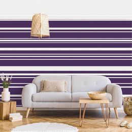 Bilderwelten Fototapete Vliestapete modern Wandtapete violett - Streifen vor Lila - Streifen Wohnzimmer Schlafzimmer