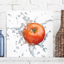 Bilderwelten Leinwandbild Kulinarisch Motiv Kunstdruck Leinwanddruck - Frische Tomate - Gem&uuml;se XXL K&uuml;che
